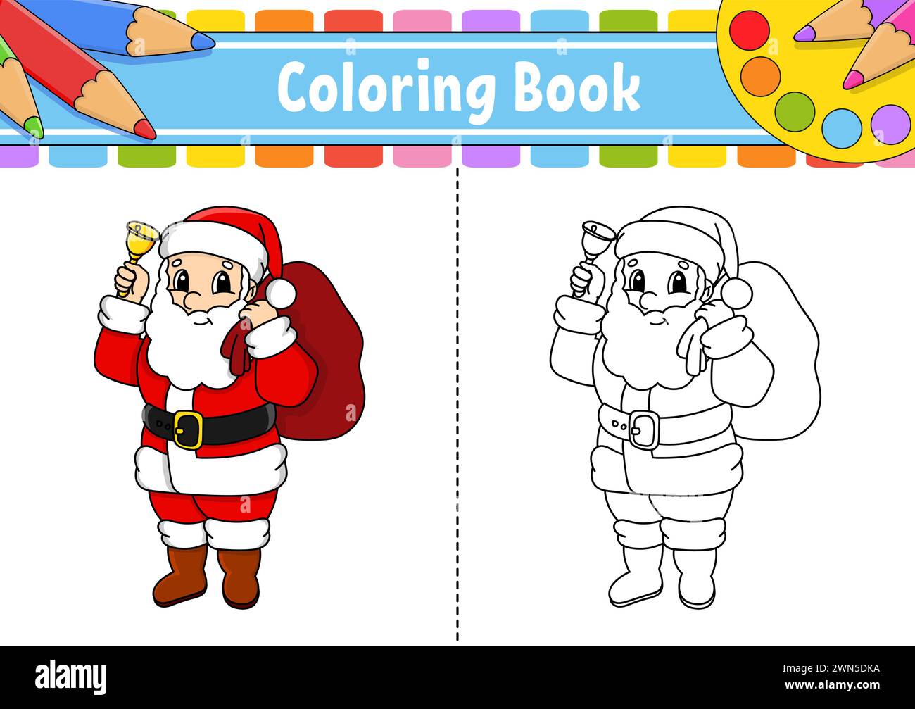 Coloring page for kids. cartoon character. Black contour silhouette ...