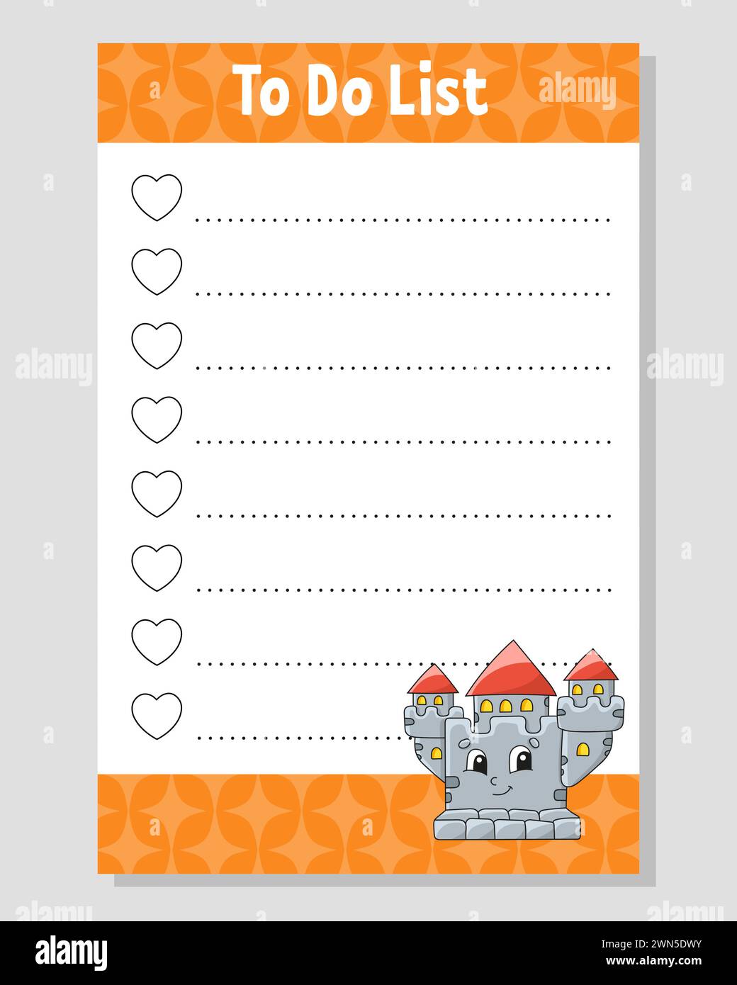 To do list for kids. Empty template. The rectangular shape. Funny ...