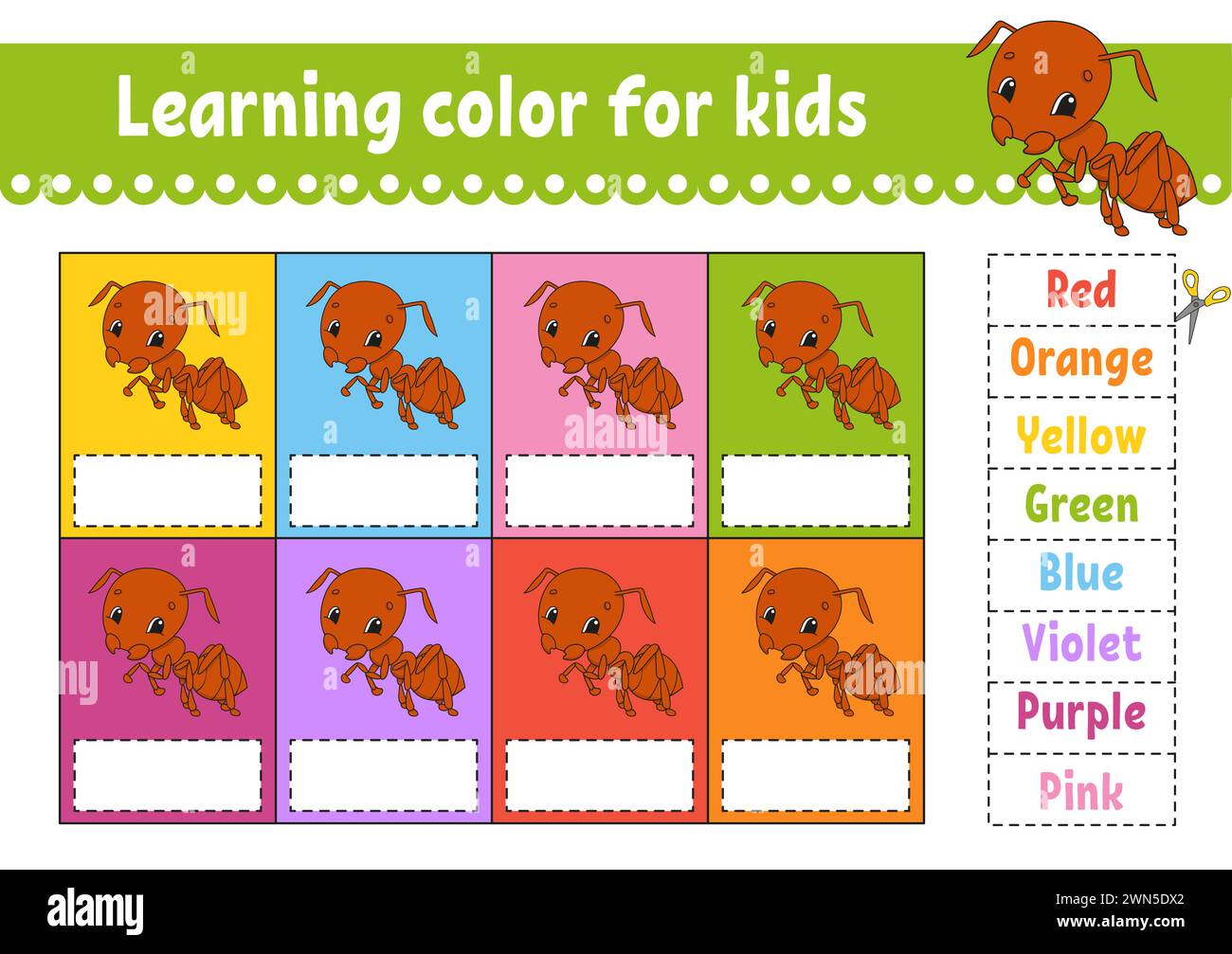 Learning color for kids. Education developing worksheet. Activity page ...