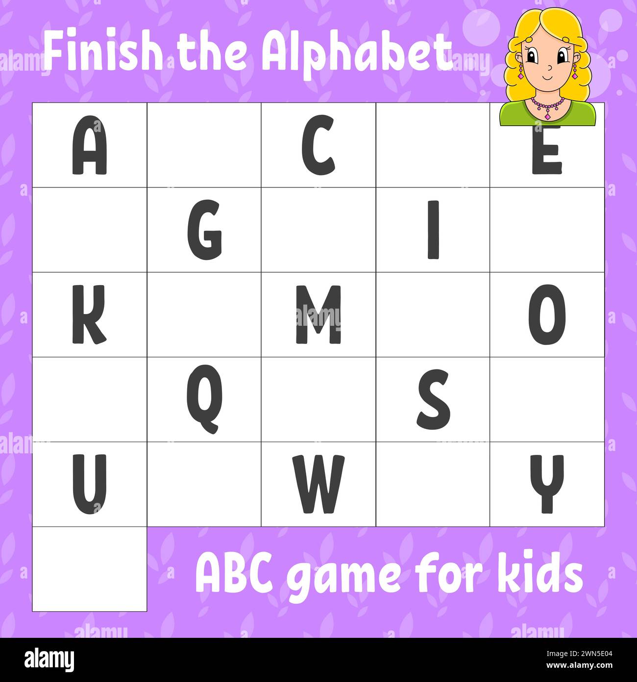 Finish the alphabet. ABC game for kids. Education developing worksheet ...