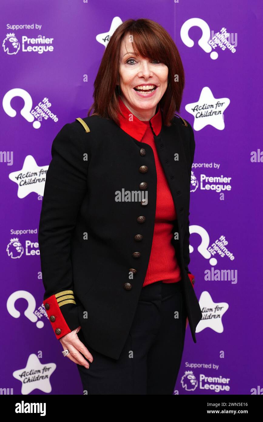 Kay Burley arrives for the Ultimate News Quiz charity fundraiser at the ...