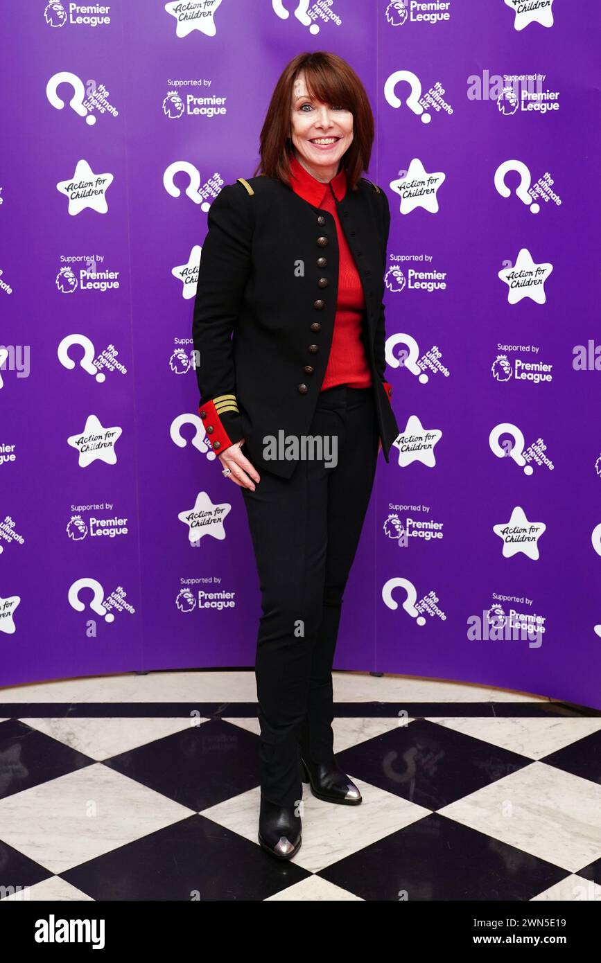 Kay Burley arrives for the Ultimate News Quiz charity fundraiser at the ...