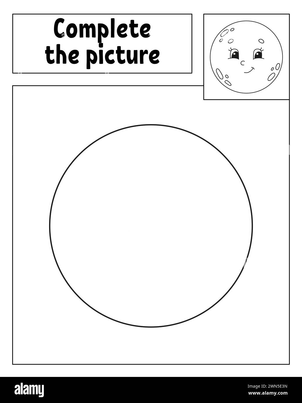 Complete the picture. Coloring page for kids. Vector illustration Stock ...