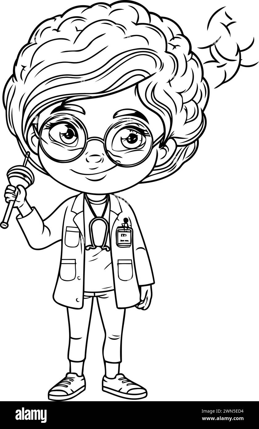 Stethoscope girl child Black and White Stock Photos & Images - Alamy