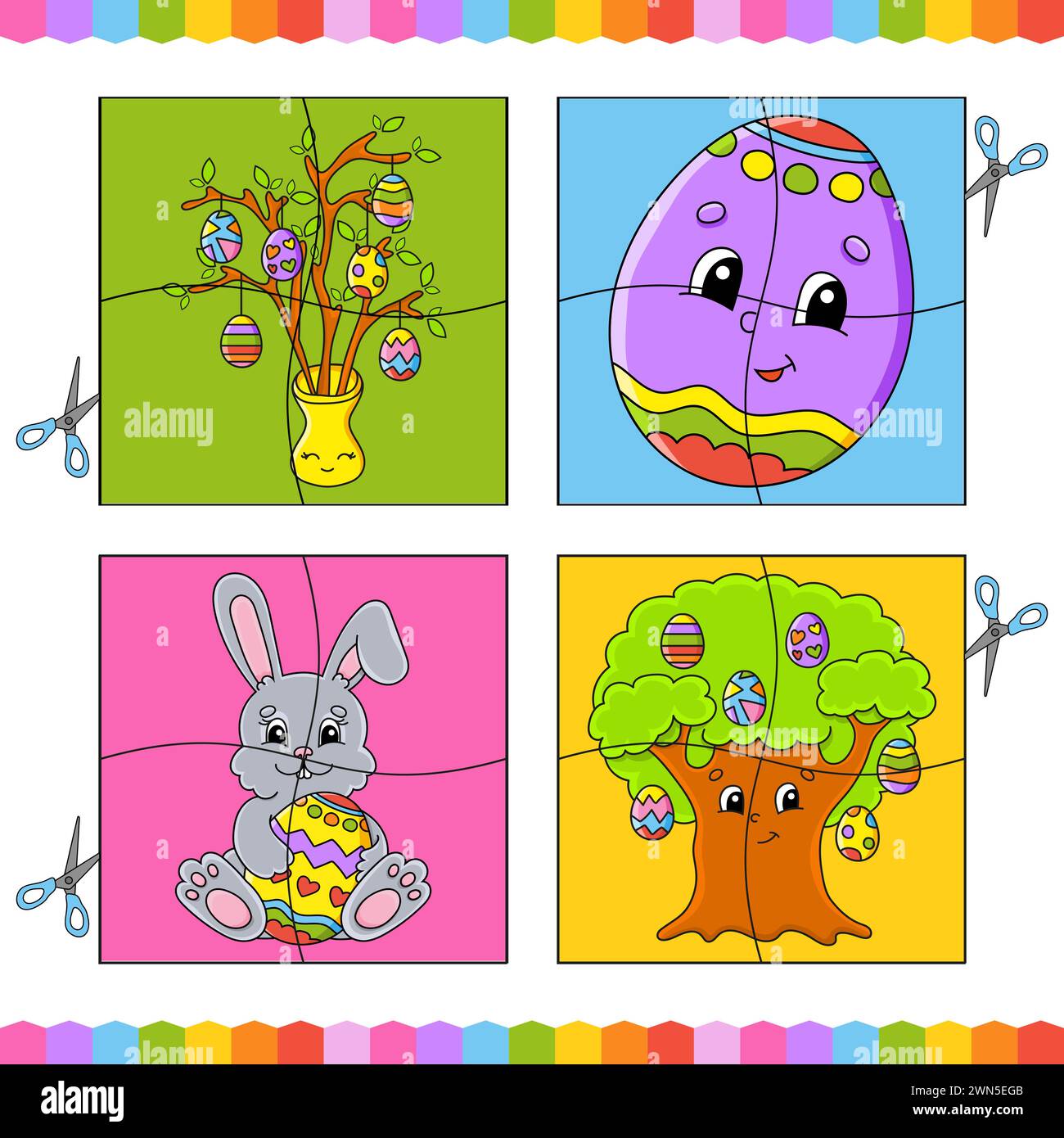 Cut and play. Paper game with glue. Flash cards. Education worksheet ...