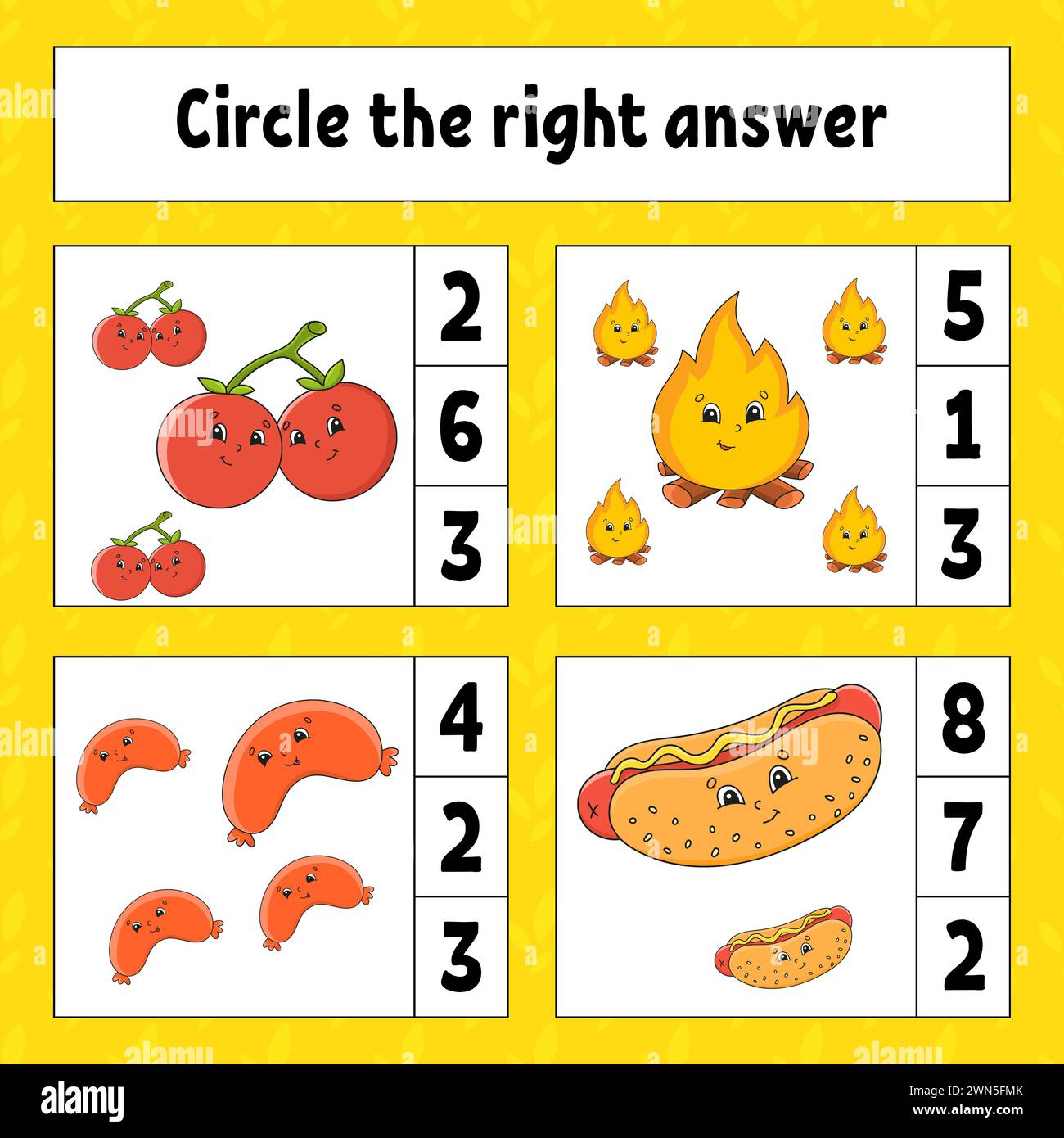 Circle the right answer. Education developing worksheet. Activity page with pictures. Game for ...