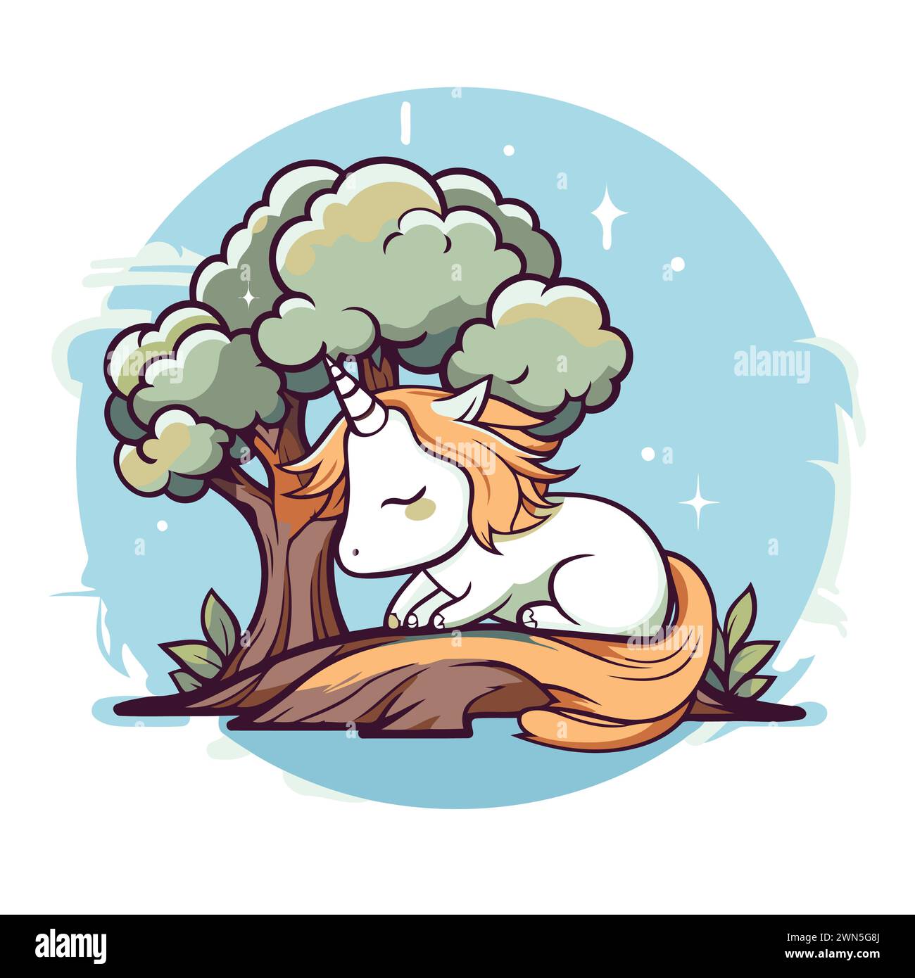 Resting Under The Tree Stock Vector Images Alamy
