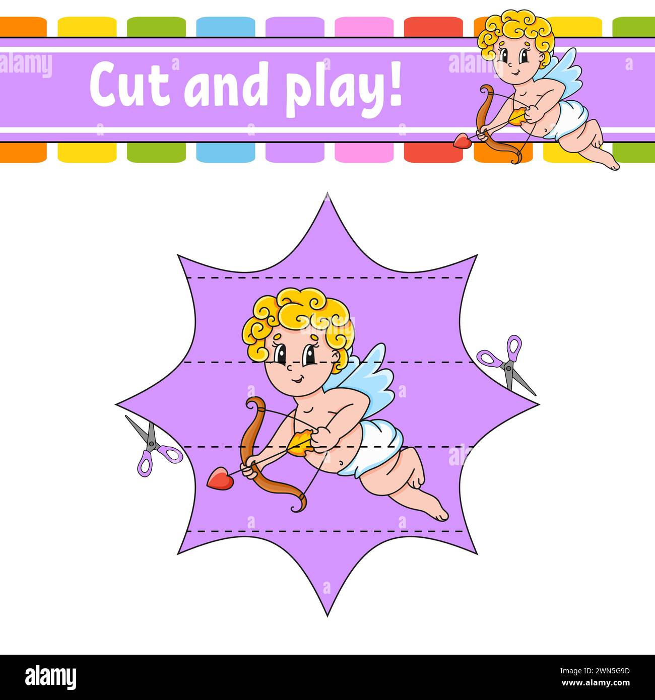 Cut and play. Logic puzzle for kids. Education developing worksheet ...