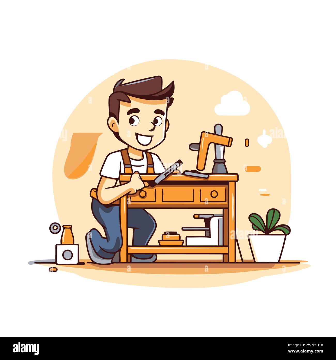 Workbench cartoon hi-res stock photography and images - Alamy