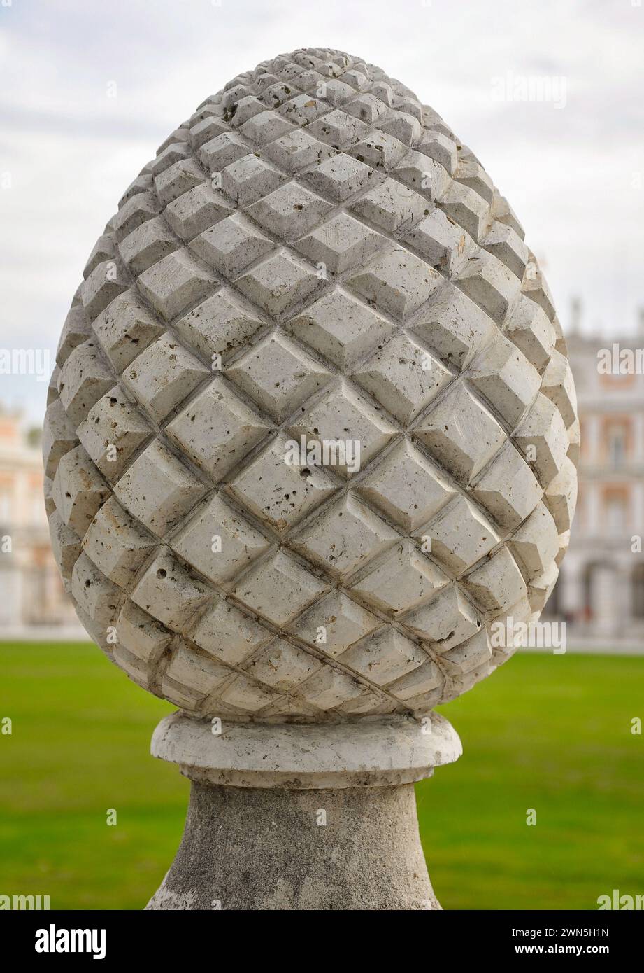 Decoration in the shape of a pineapple at the Royal Palace of Aranjuez ...