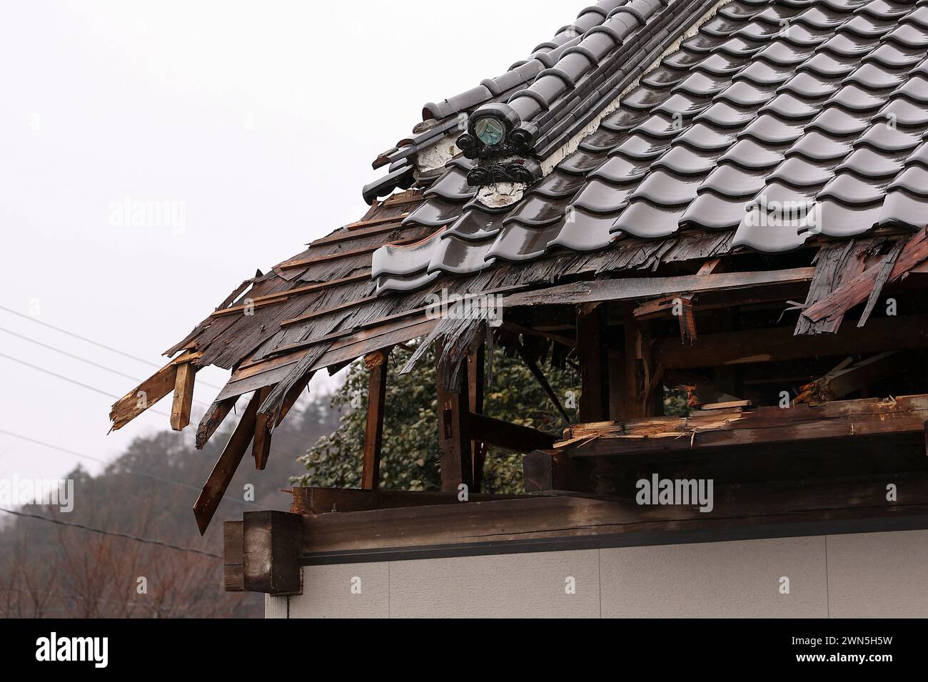 Namie, Fukushima, Japan. 27th Feb, 2024. An abandoned house is seen ...