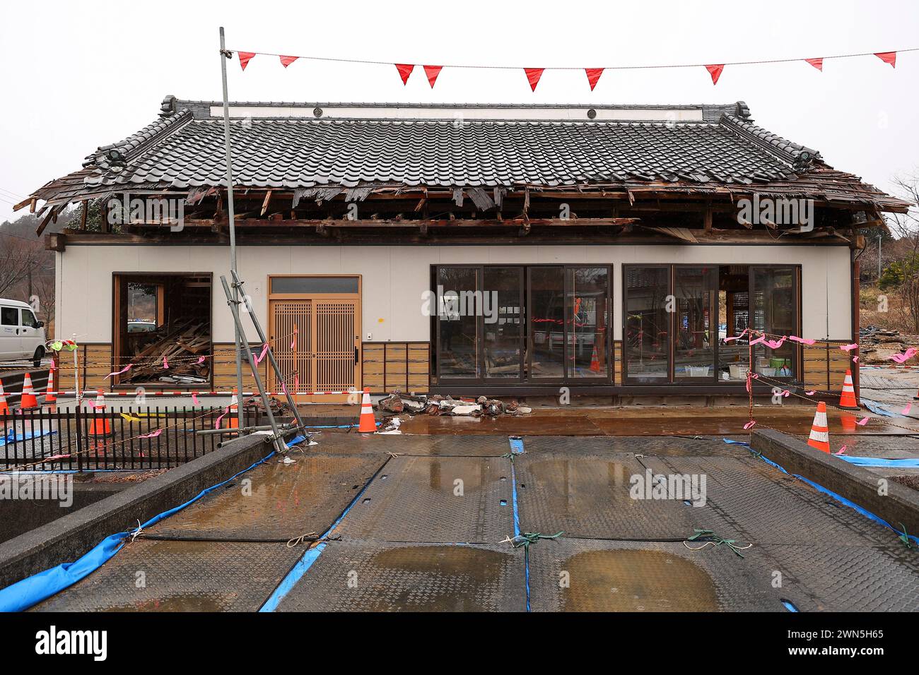 Namie, Fukushima, Japan. 27th Feb, 2024. An abandoned house is seen ...
