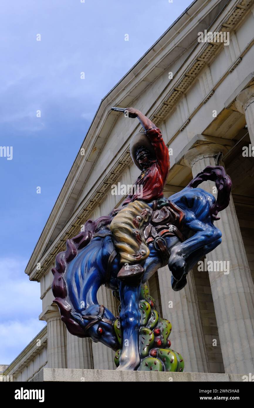 Vaquero (Cowboy), a fiberglass equestrian statue by artist Luis Jiménez ...