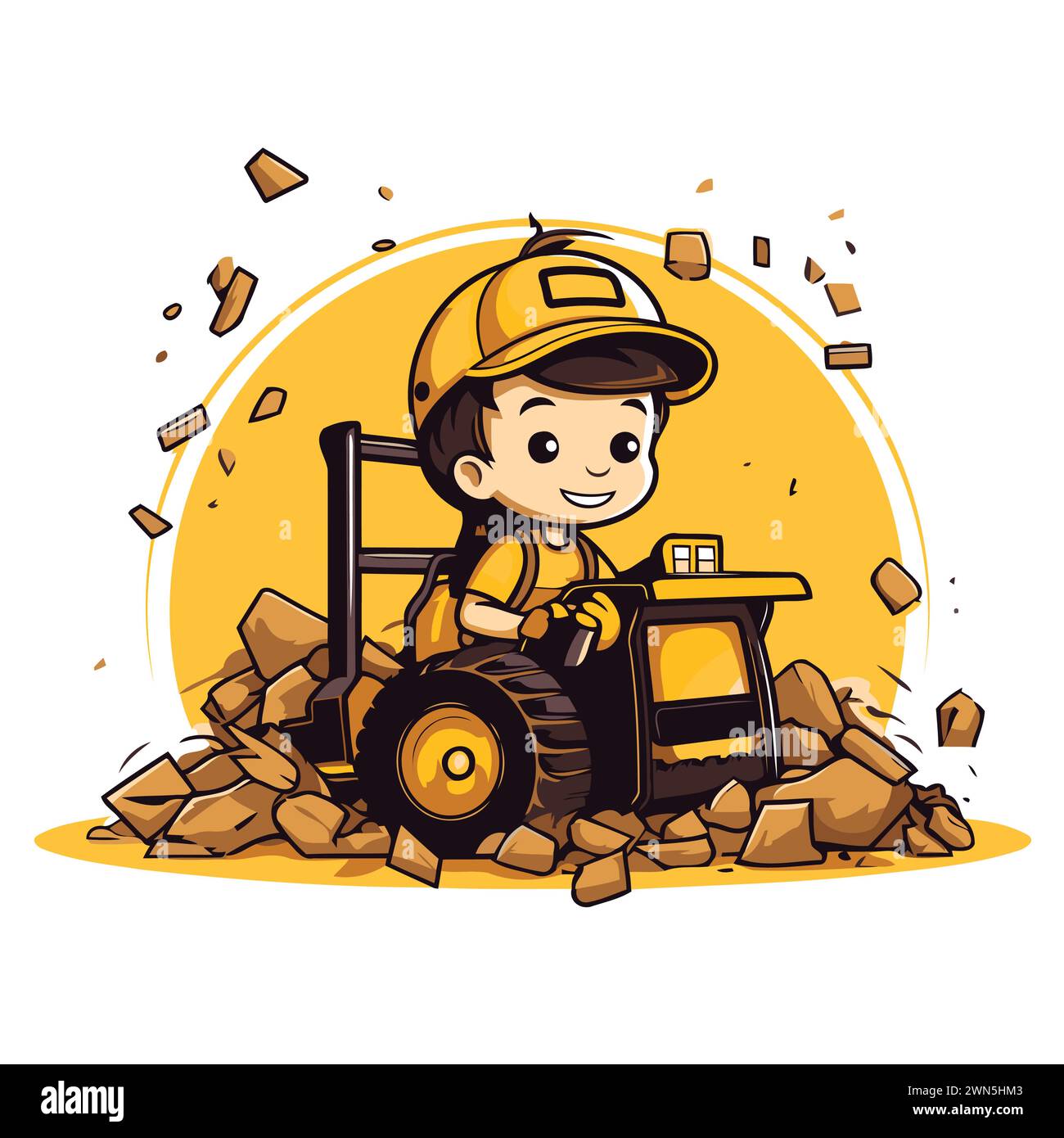 Digging man cartoon illustration Stock Vector Images - Alamy