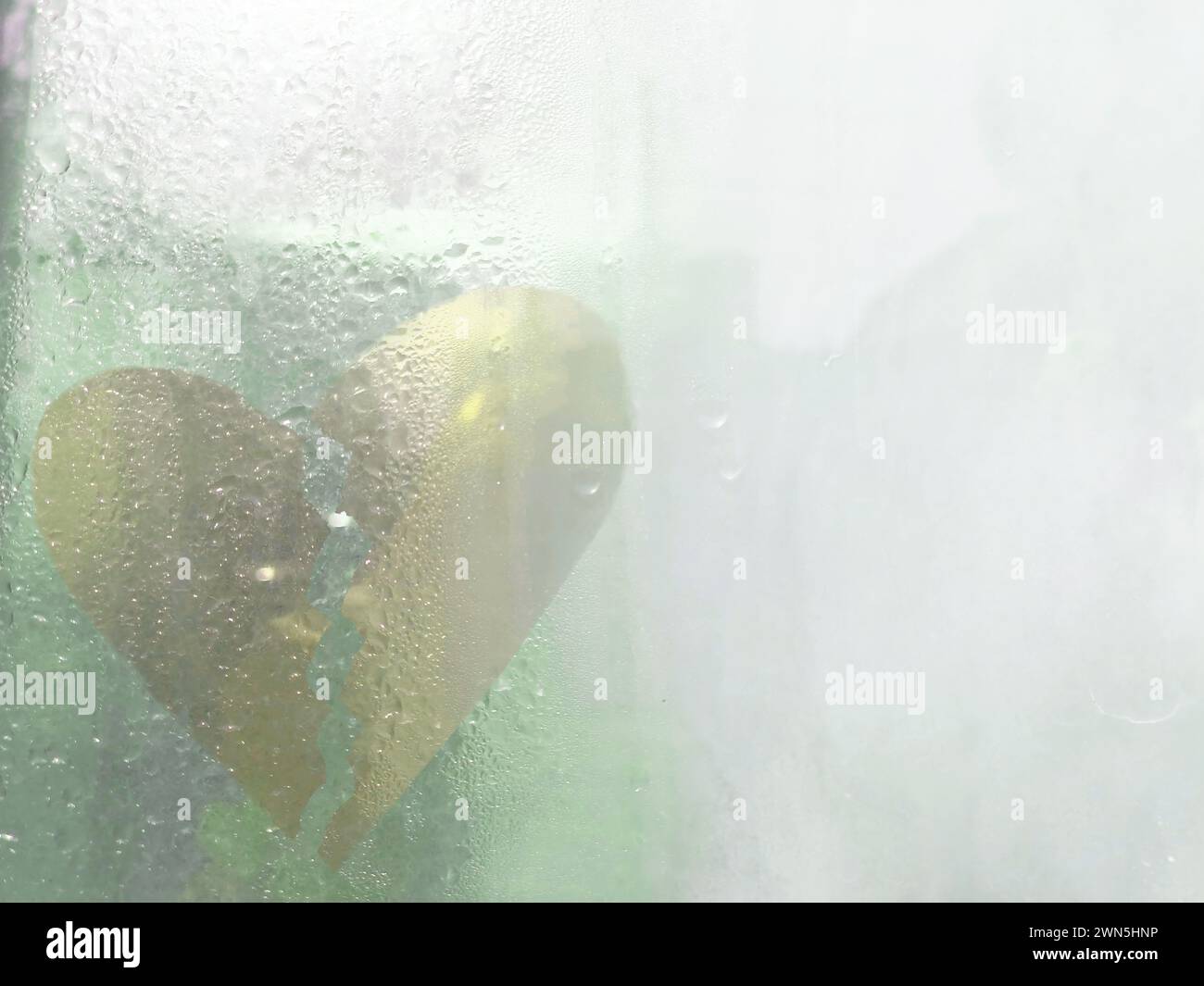 Window mirrow and water drop double exposure with separate heart for ...