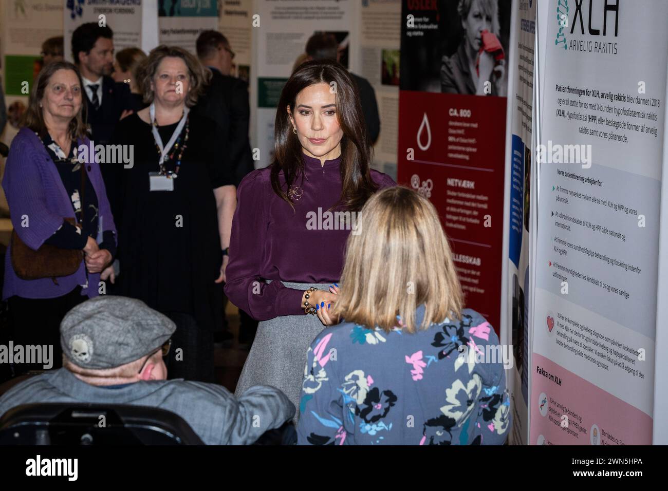 Danish Queen Mary speaks to Karsten Jensen from the Danish Association ...