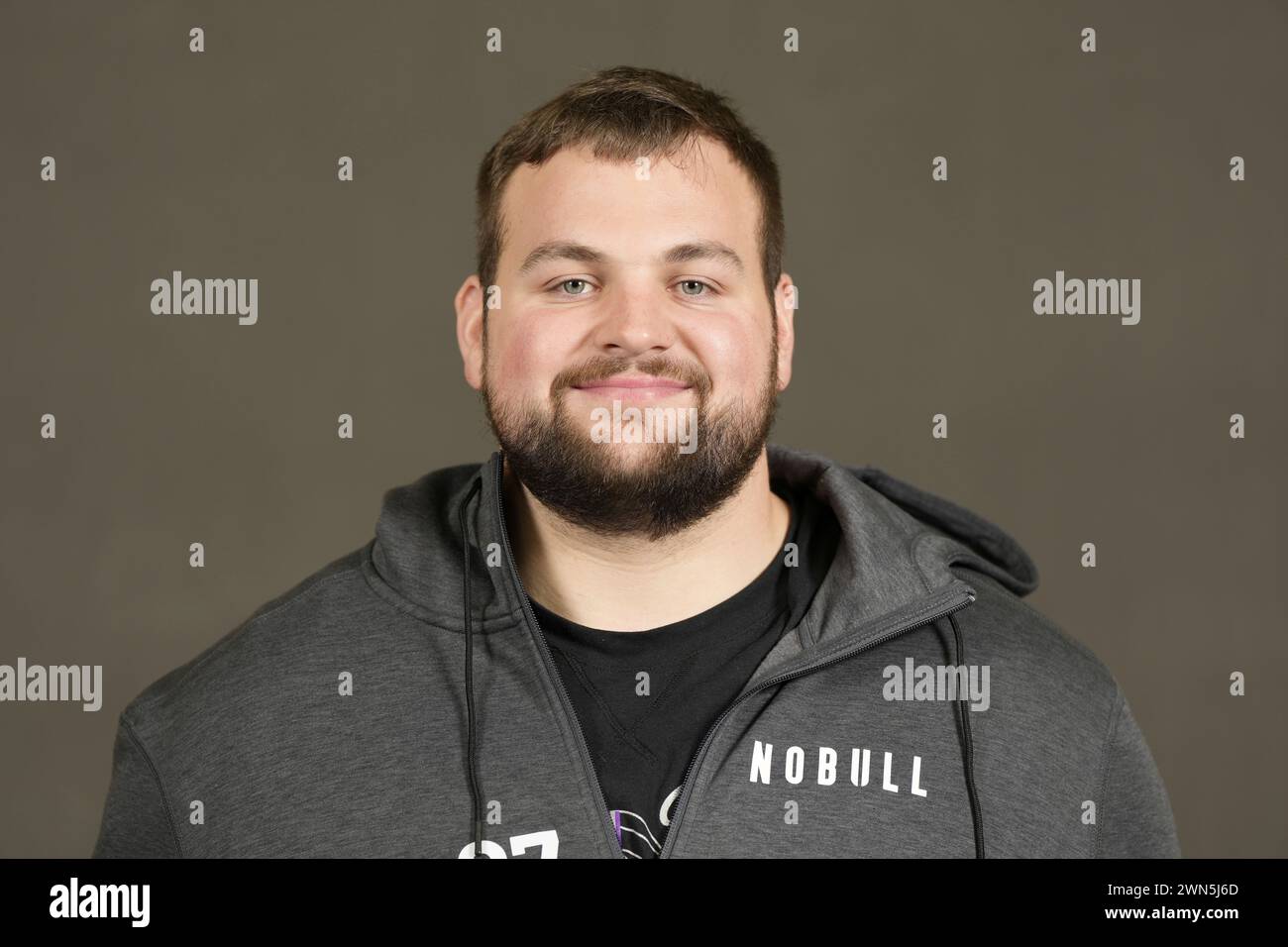 Kansas State offensive lineman Cooper Beebe poses for a portrait at the ...