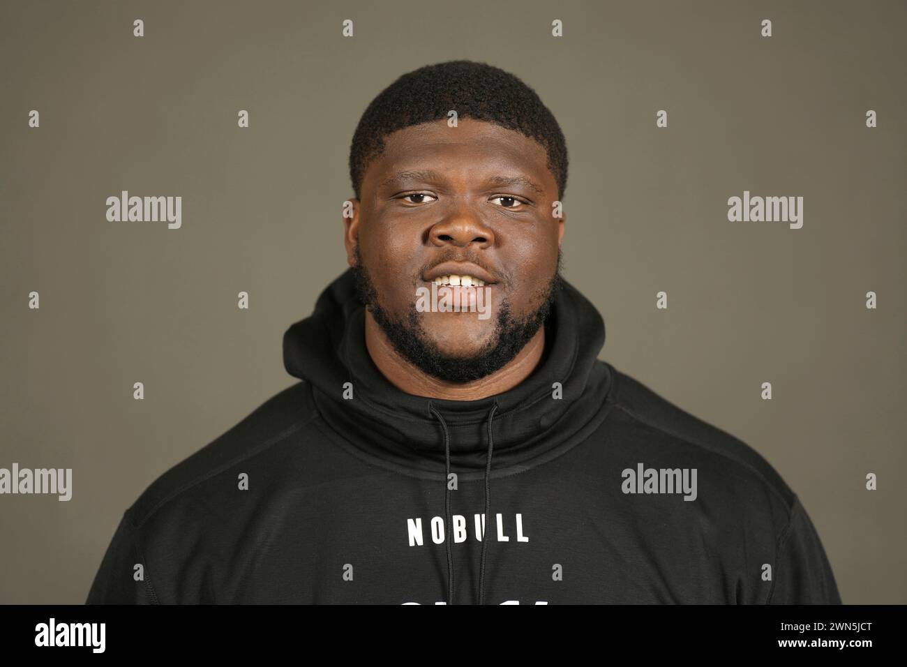 Howard offensive lineman Anim Dankwah poses for a portrait at the NFL ...