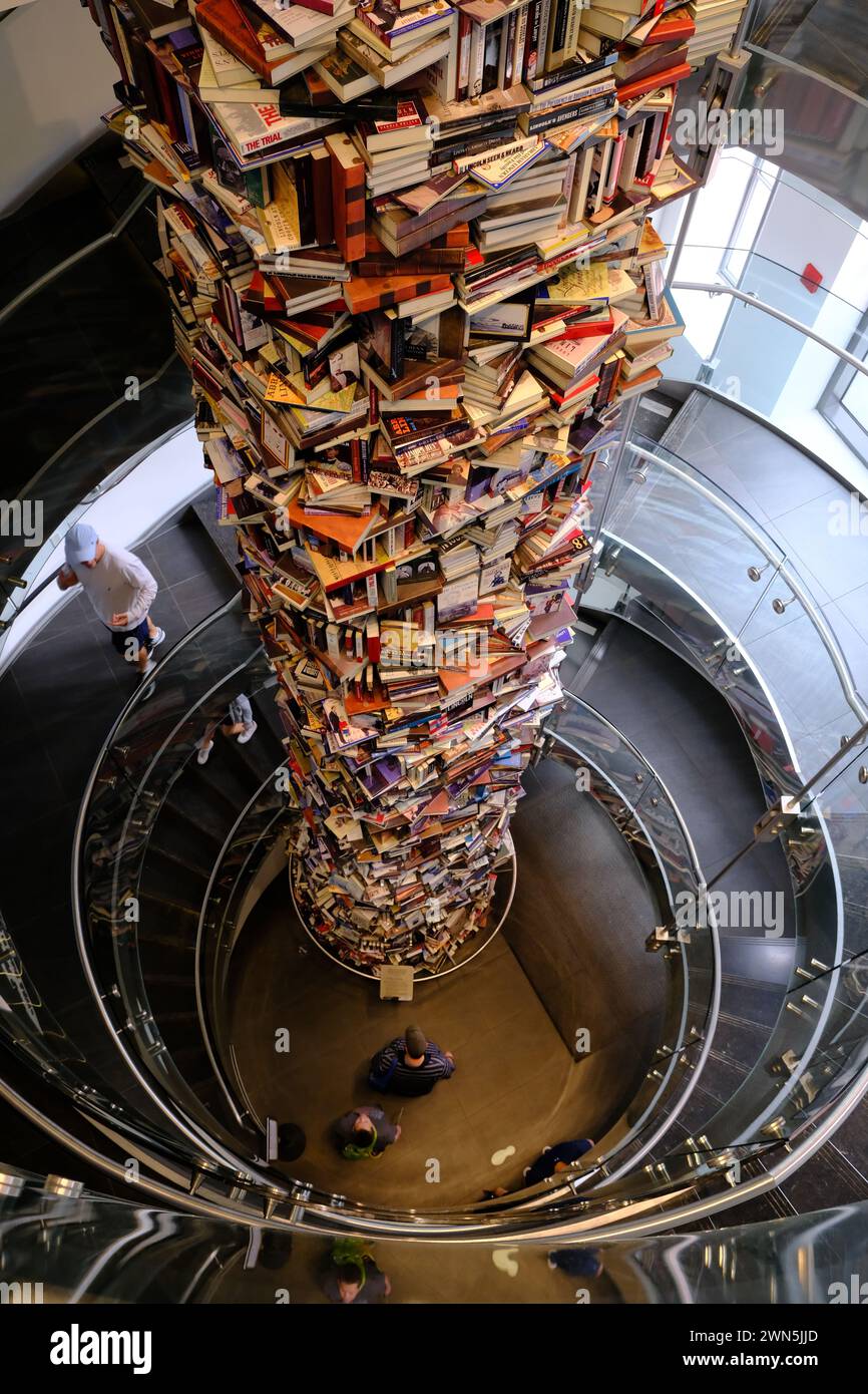 The 34 foot art installation book tower hi-res stock photography and ...
