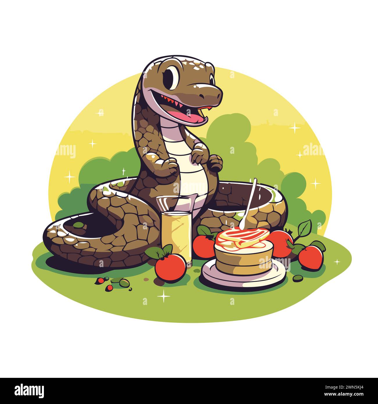 Snake cake Stock Vector Images - Alamy