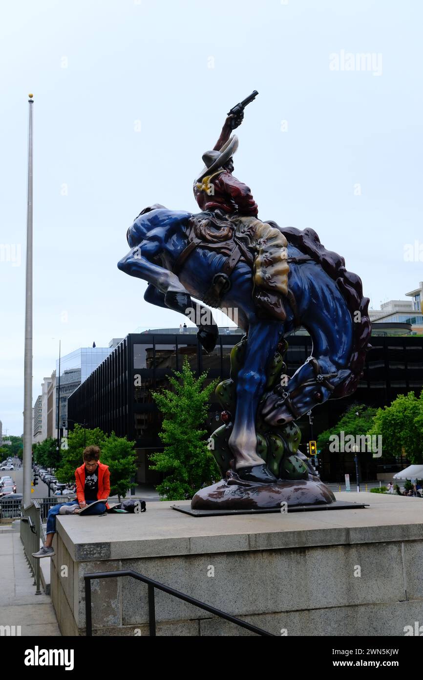 Vaquero (Cowboy), a fiberglass statue by artist Luis Jiménez display by ...