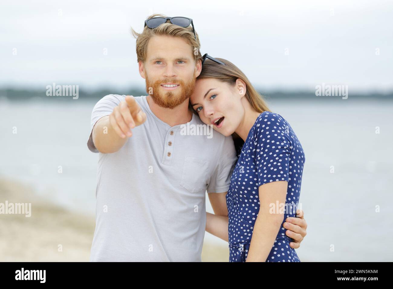 happy loving couple in the sea Stock Photo - Alamy