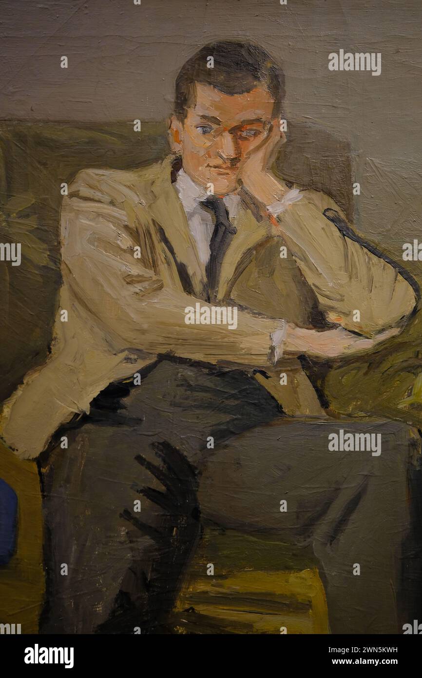 A closed up view of the portrait of American poet John Ashbery (Argyle ...
