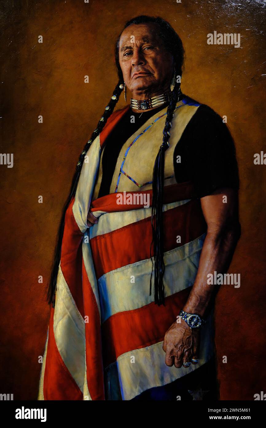 Portrait of Russell Means by Bob Coronato display in National Portrait ...