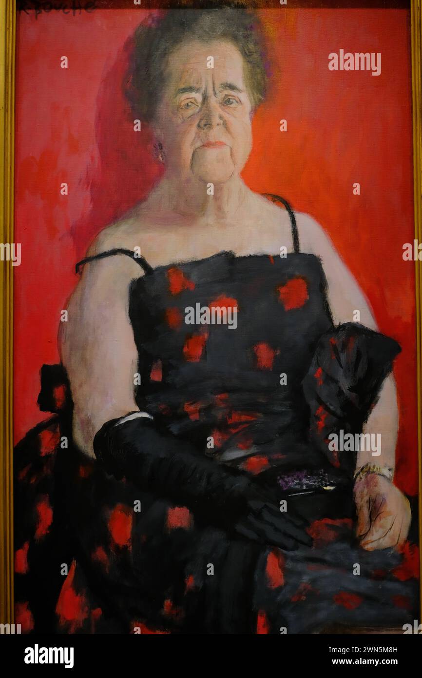 Portrait of American author and gossip columnist Elsa Maxwell painted ...