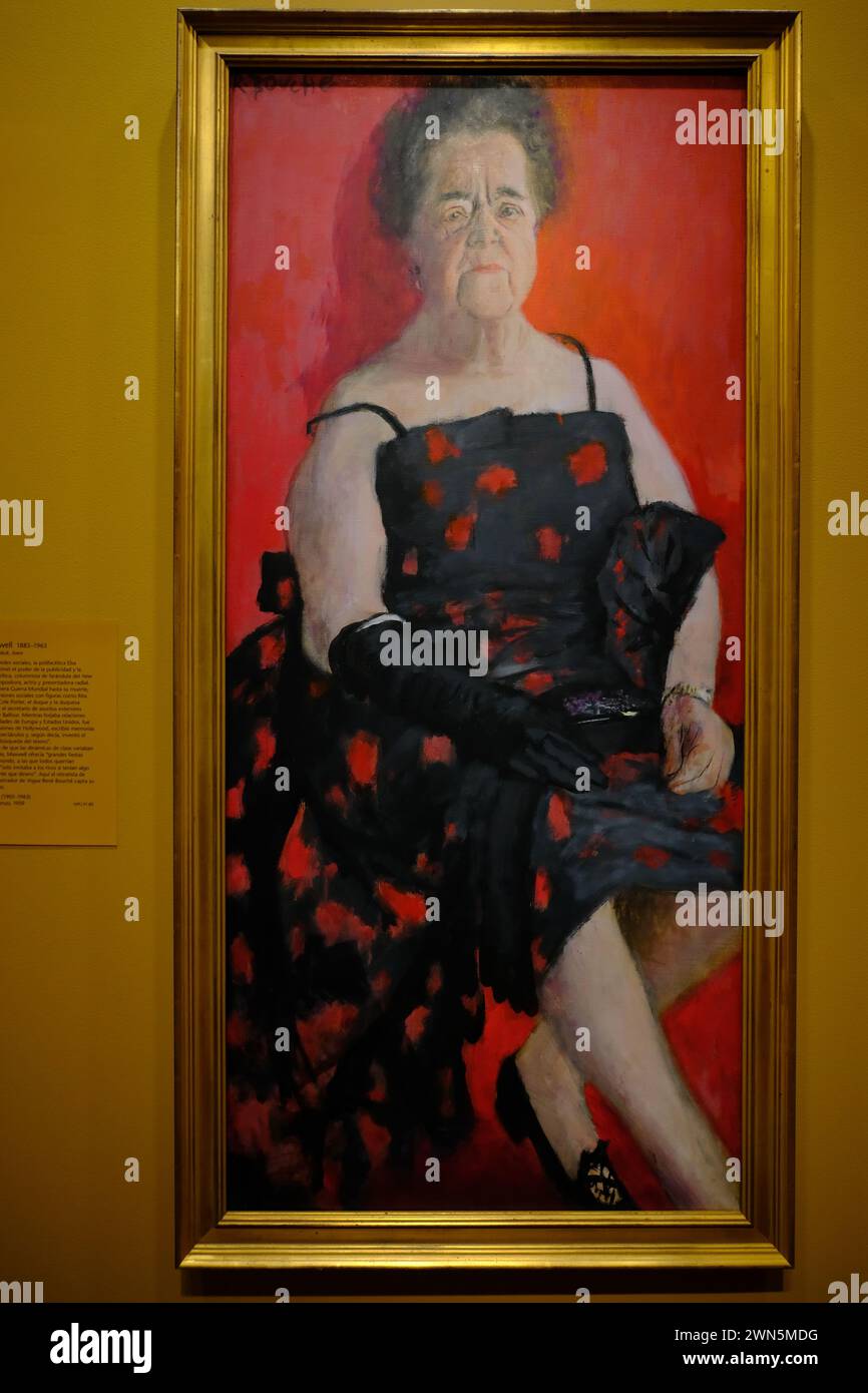 Portrait of American author and gossip columnist Elsa Maxwell painted ...