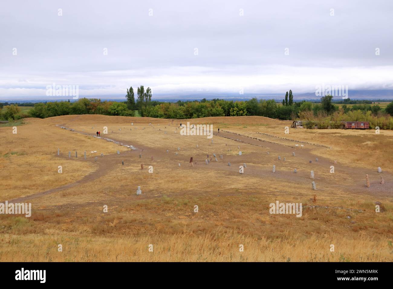 August 31 2023 - Tokmok in Kyrgyzstan: collection of stone monuments of ...