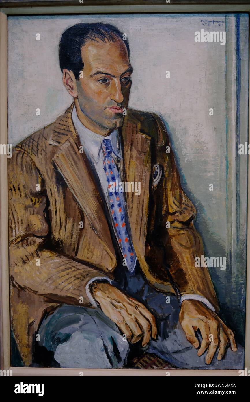 Portrait of George Gershwin by German painter Arthur Kaufmann display ...