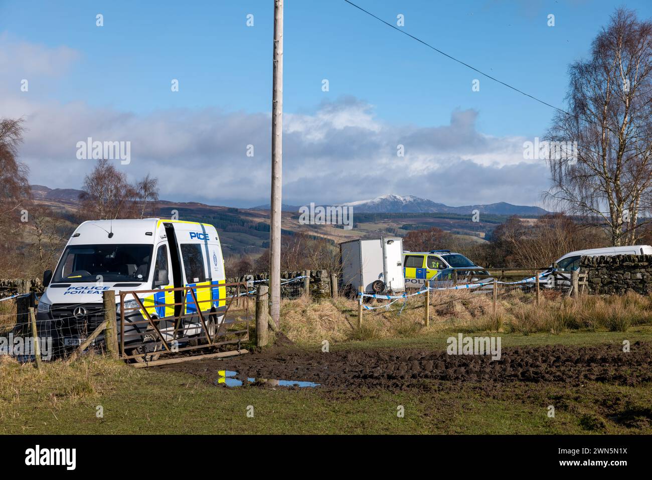 Pitilie, near Aberfeldy, UK. 29th Feb, 2024. This is Police Scotland ...