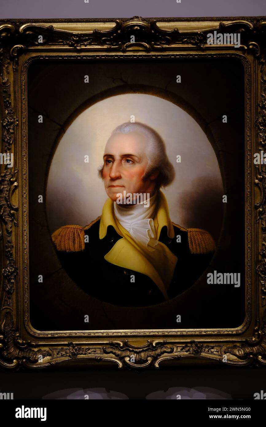 The portrait of George Washington (1732-1799) painted by American ...