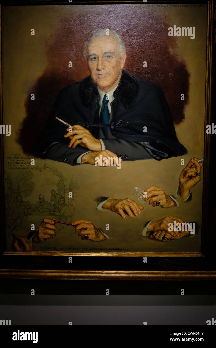 Oil painting of Franklin D. Roosevelt by British-born American painter ...