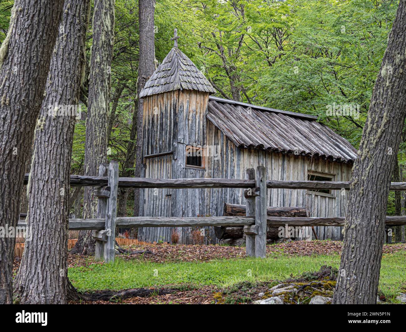Wooden chapel built by padre Ronchi, near Villa o' Higgins, Patagonia ...