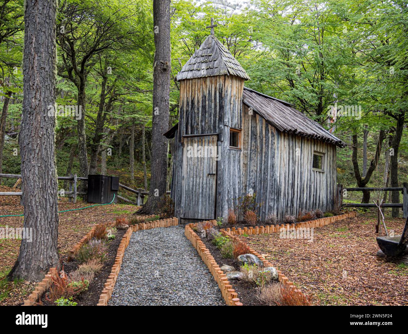 Wooden chapel built by padre Ronchi, near Villa o' Higgins, Patagonia ...