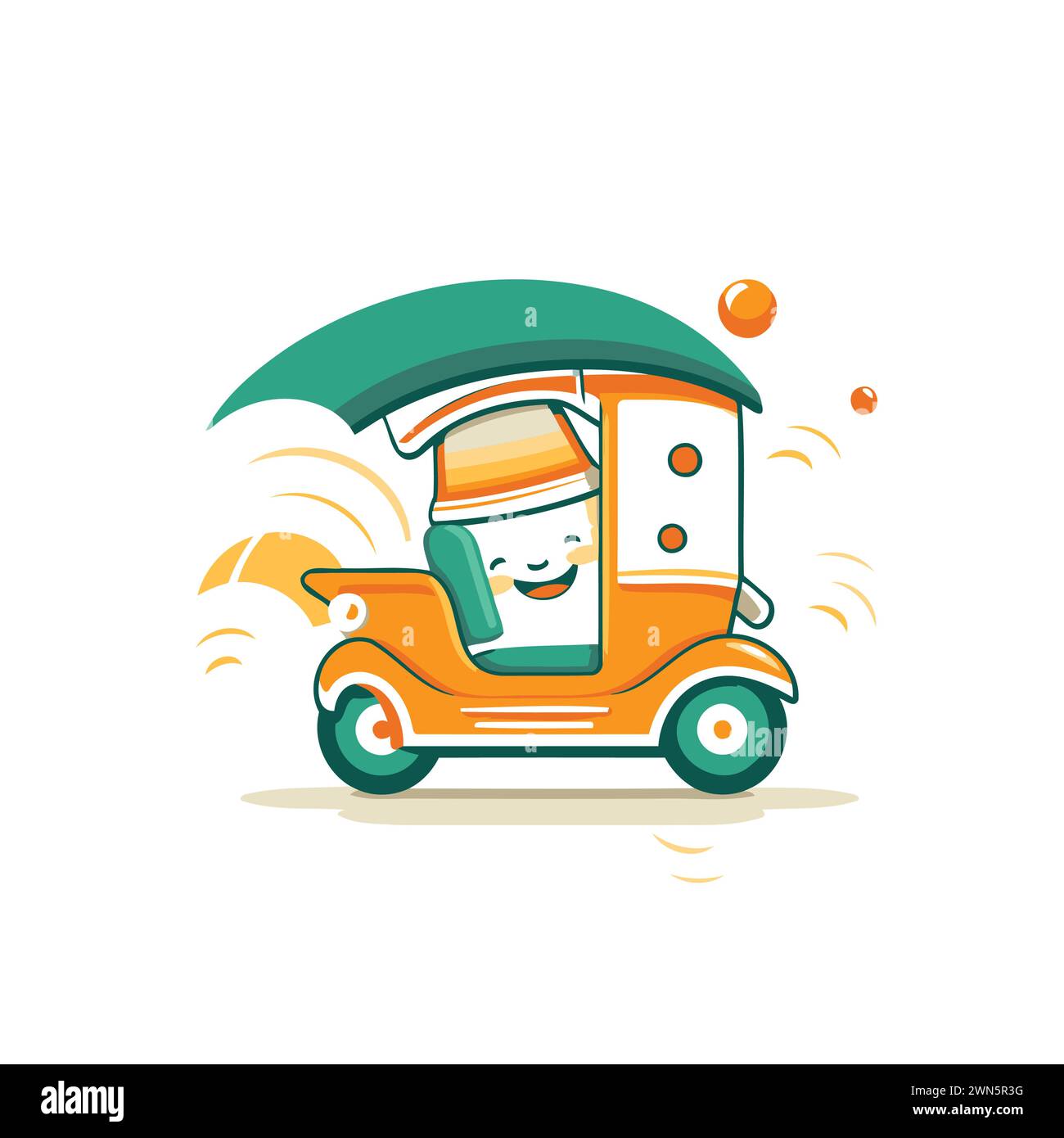 Cute cartoon taxi. Vector illustration isolated on a white background ...