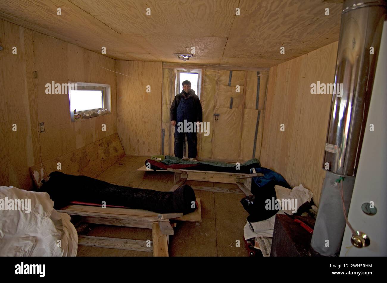 Russel Lanes cabin at southern end of Cape Lisburne in the northwest ...