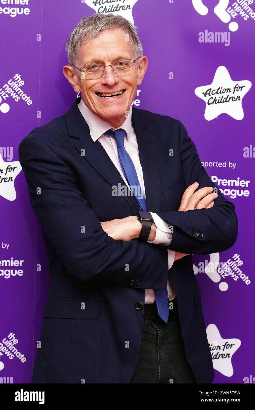 Simon Calder arrives for the Ultimate News Quiz charity fundraiser at ...