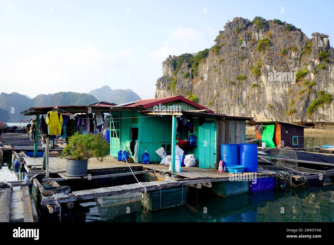 Famous floating villages of Halong Bay, Vietnam Stock Photo - Alamy