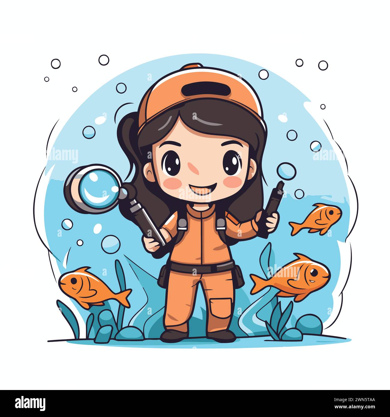 Little girl underwater Cut Out Stock Images & Pictures - Alamy