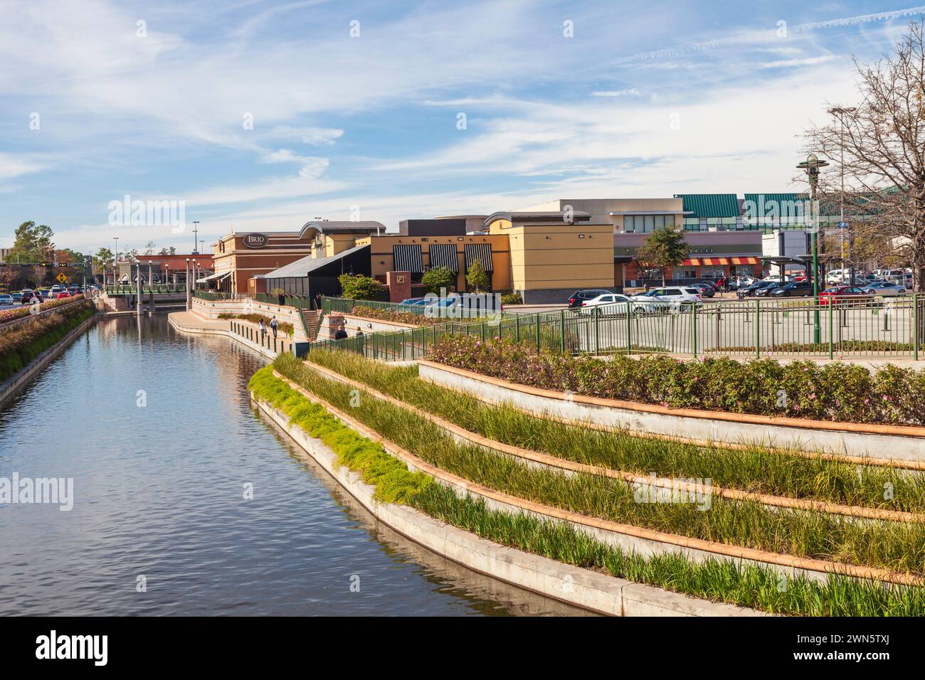 The Woodlands Waterway at the Woodlands Mall in the Woodlands Town ...