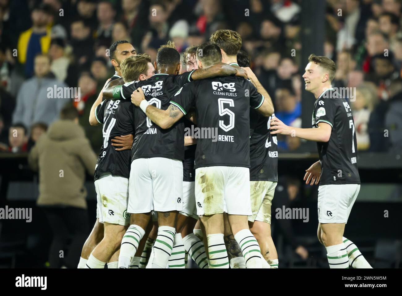 ROTTERDAM - FC Groningen players celebrate the 0-1 during the Toto KNVB ...
