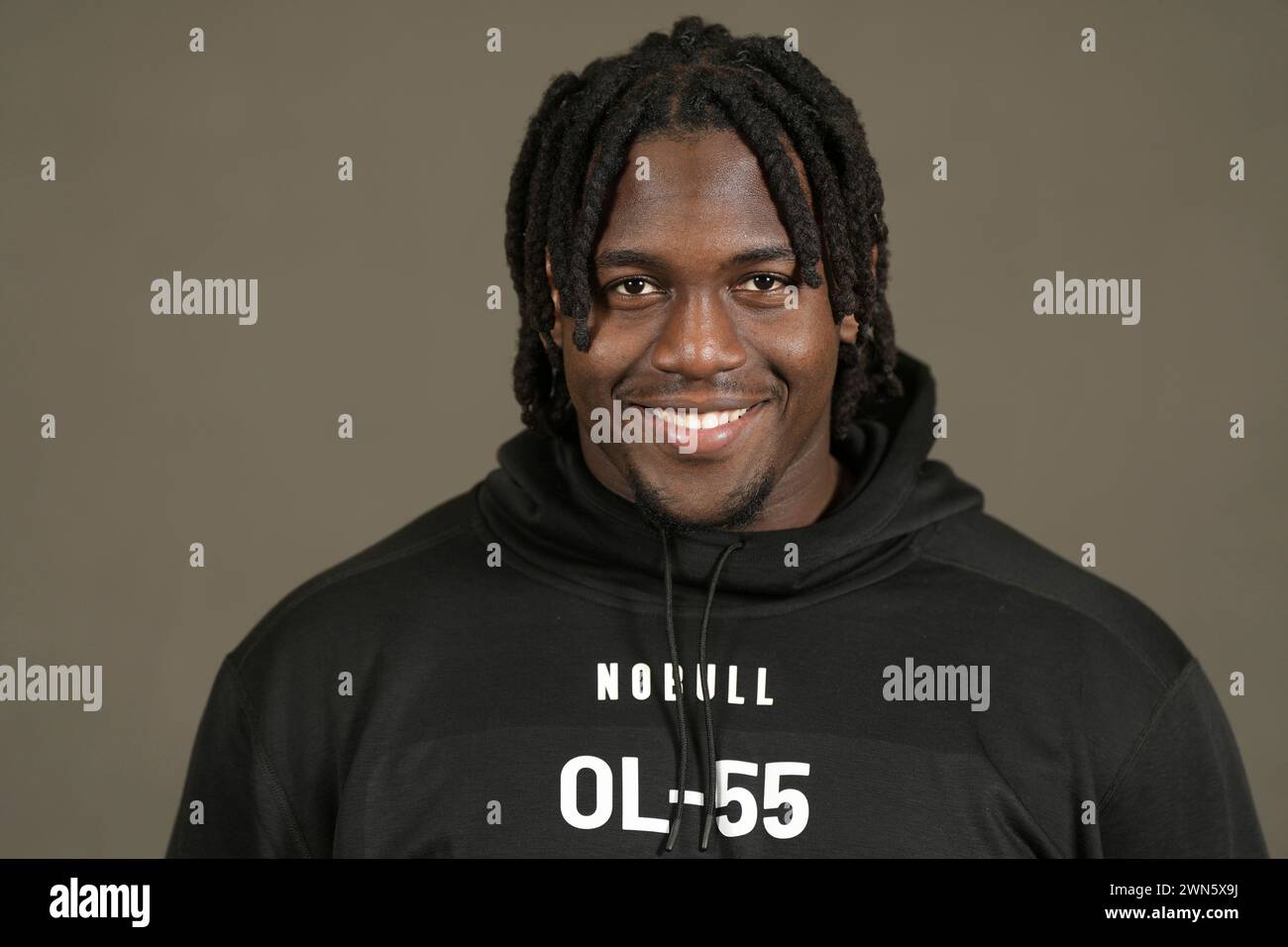 Houston offensive lineman Patrick Paul poses for a portrait at the NFL ...