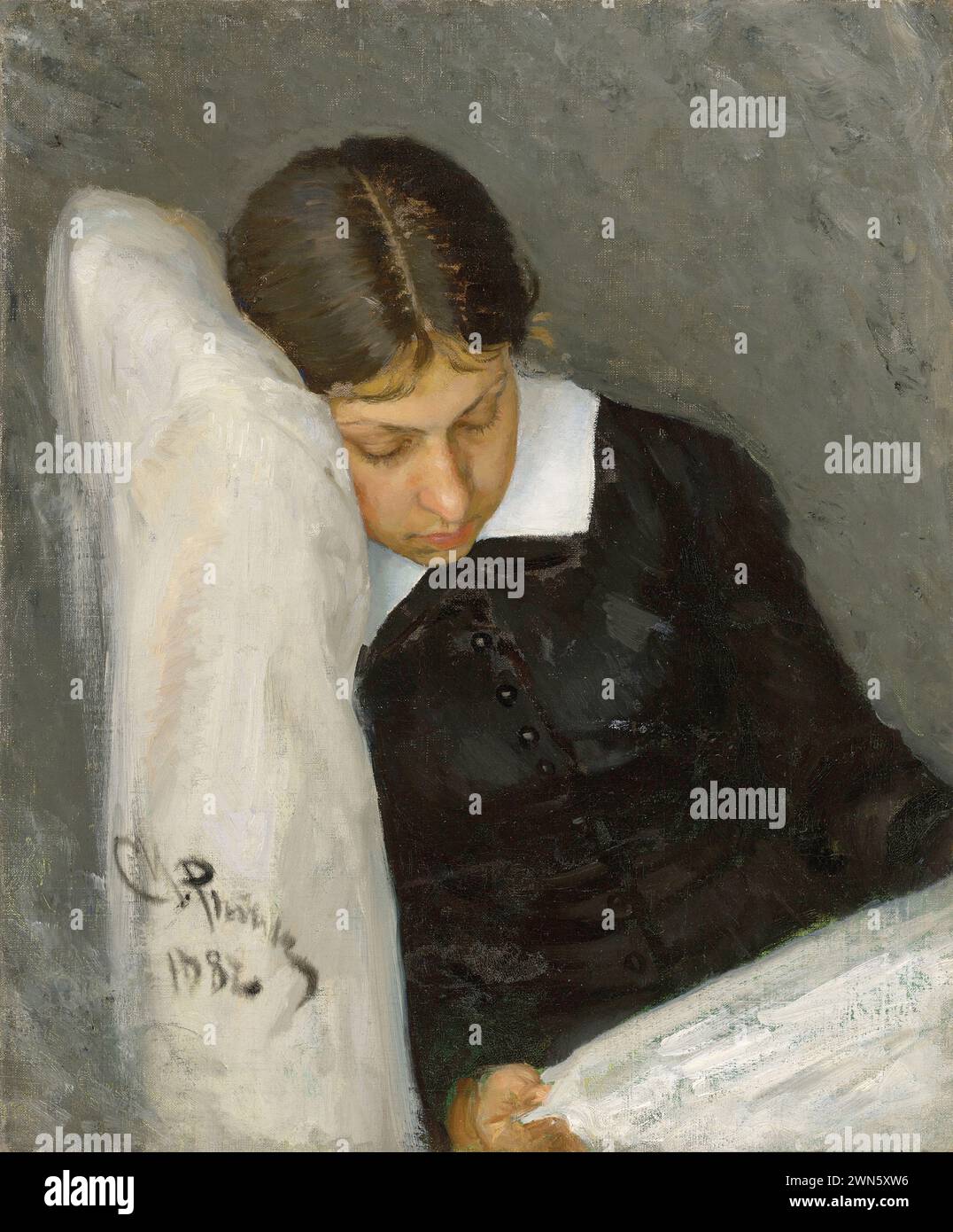 Repin Il'ja Efimovič - Portrait of Vera Repina, the artist's wife ...