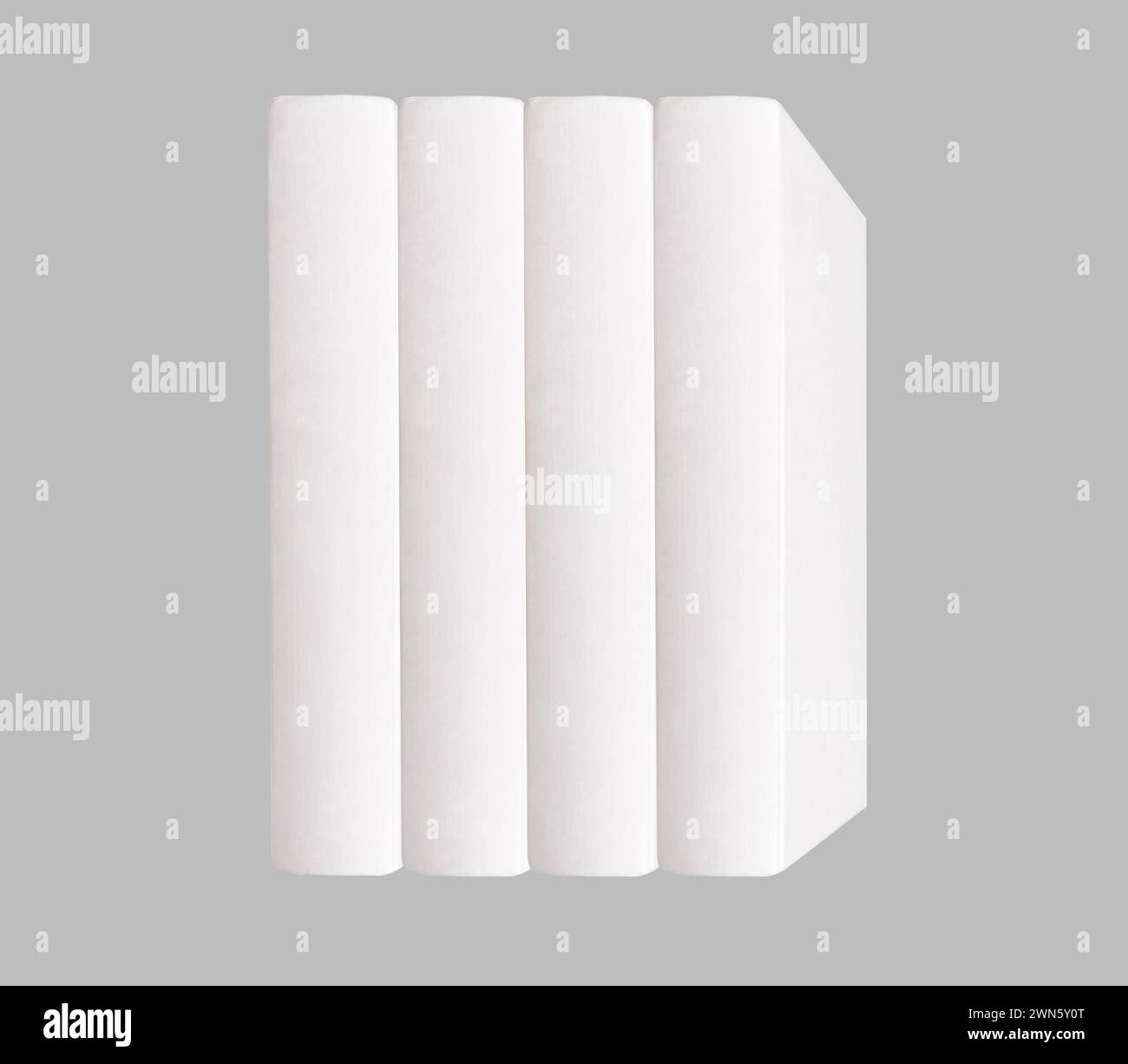 Book spines row, vertical hardbacks mockups isolated on white ...