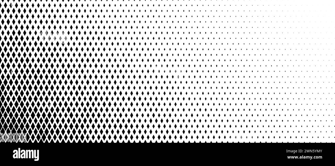 Rhombus gradient corner halftone texture. Diamond shape dot fading ...