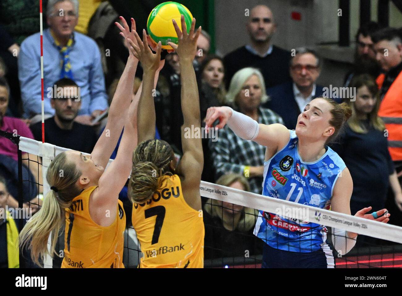 Villorba, Italy. 29th Feb, 2024. Spike of Isabelle Haak ( A. Carraro ...