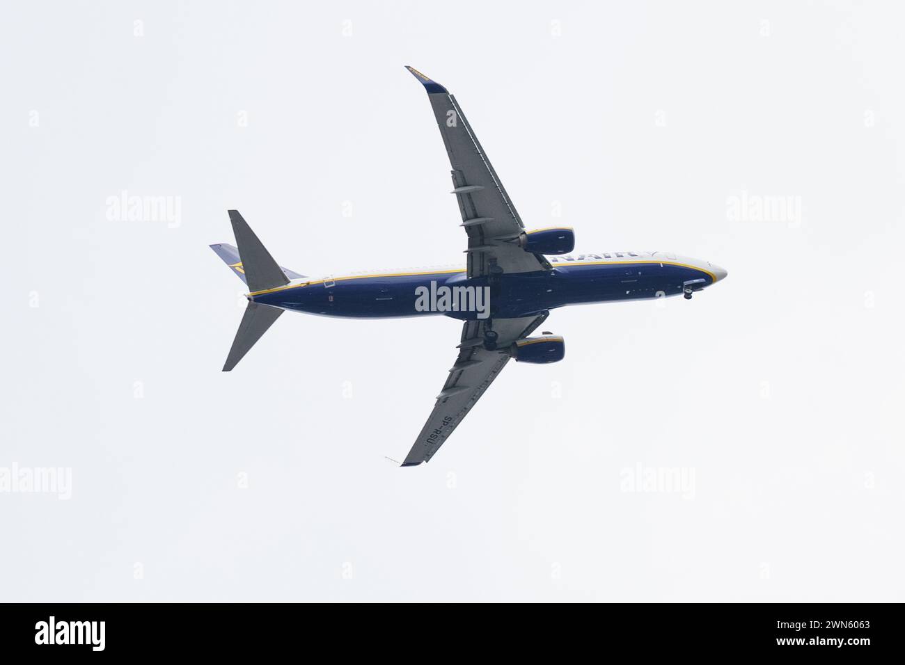 Poznan, Poland - June 19, 2023: A commercial jetliner Ryanair with a ...